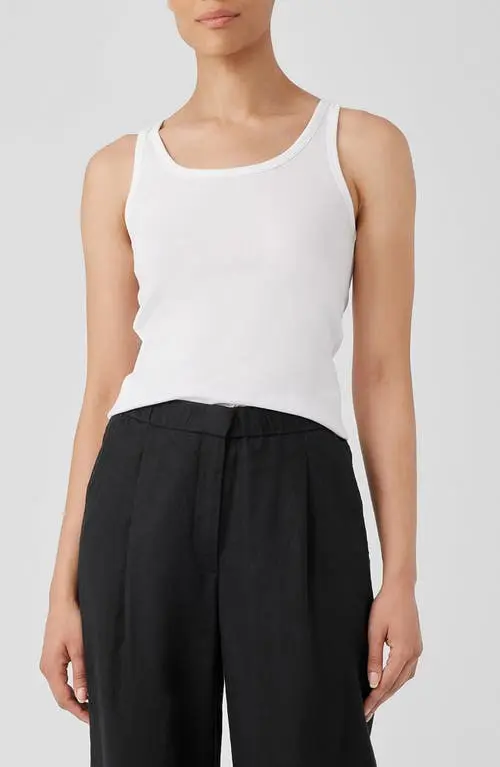 Eileen Fisher Rib Slim Fit Tank - White