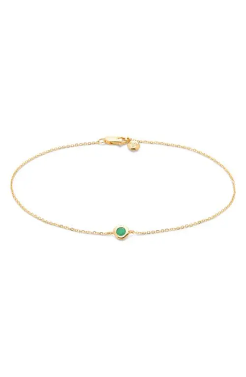 Monica Vinader Siren Emerald Chain Bracelet - 14k Solid Gold / Emerald