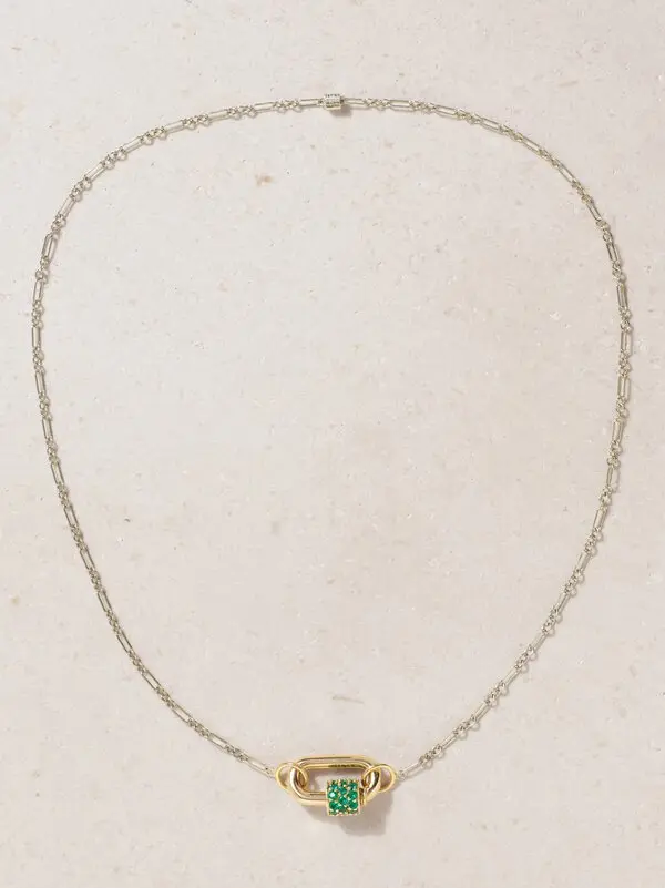 MARLA AARON 14-karat And Emerald Baby Lock Necklace