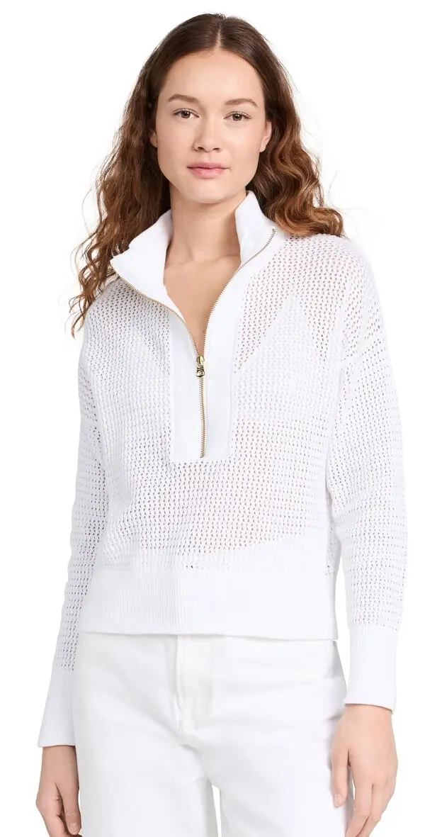 Varley Aurora Half Zip Knit - White