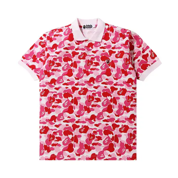 Bape Abc Camo One Point Polo - Pink | Editorialist