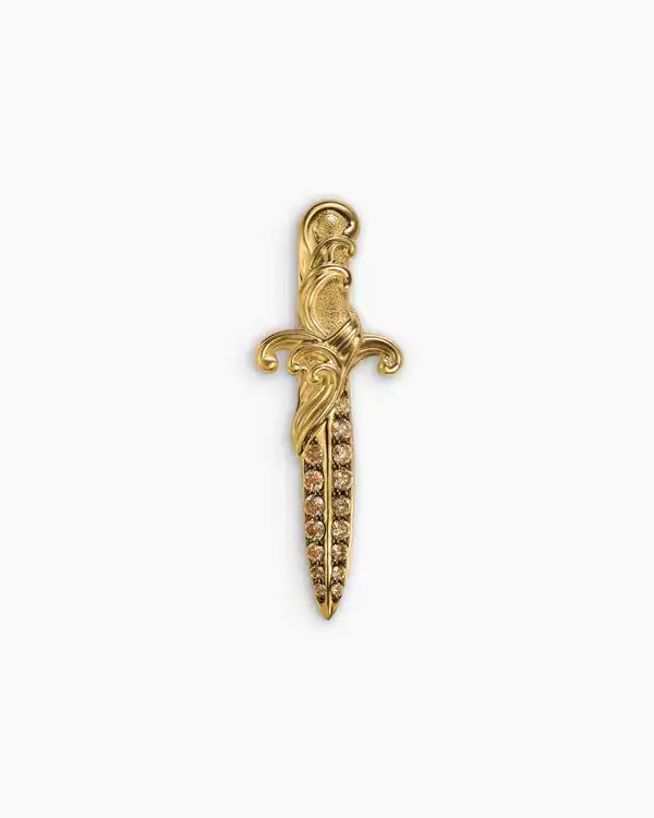 David Yurman Waves Dagger Lapel Pin In 18k Yellow Gold With S - Cognac ...