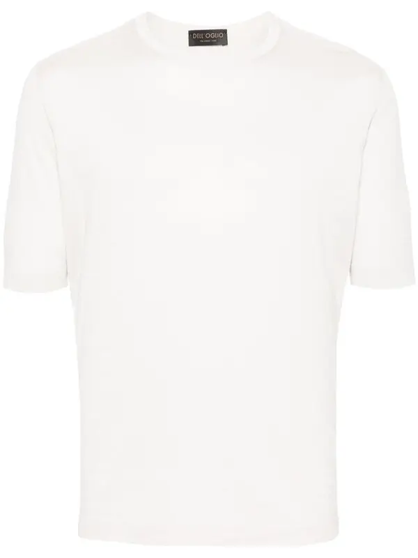 DELL'OGLIO Fine-knit Cotton T-shirt - Grey