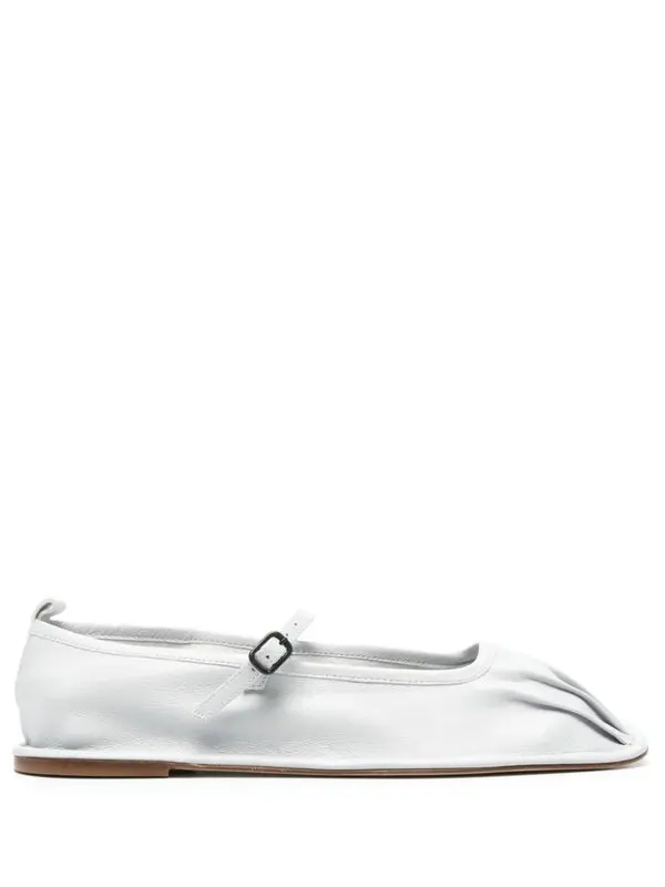 Hereu Dansa Leather Ballerina Shoes - Grey