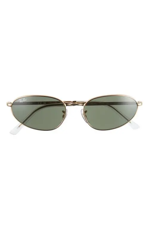 Ray-ban 59mm Irregular Oval Sunglasses - Gold Flash