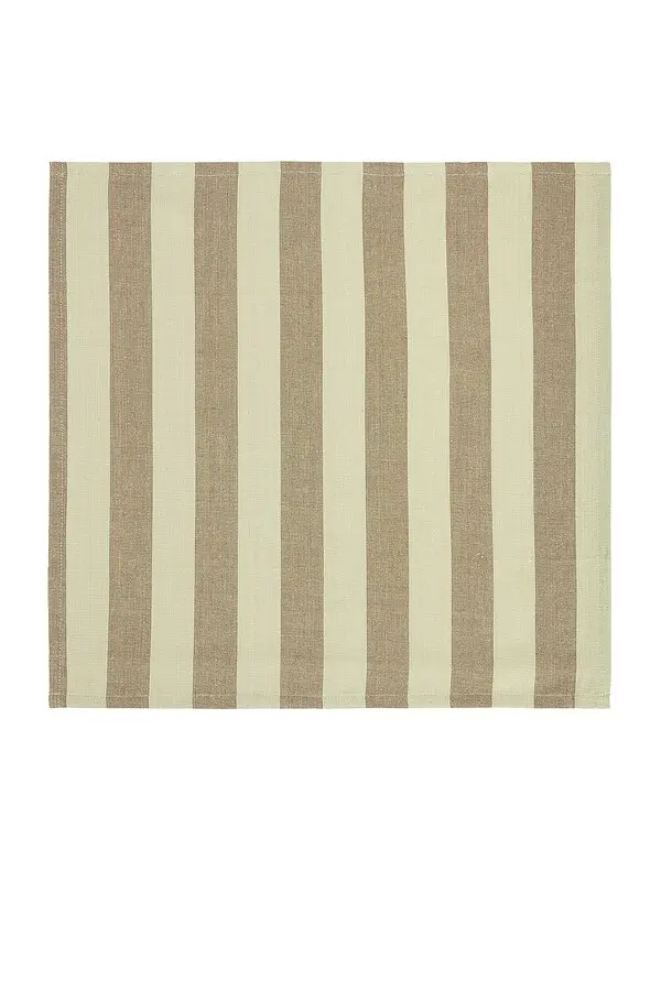 HAWKINS NEW YORK Essential Striped Set Of 4 Dinner Napkins In Olive - Olive & Sage