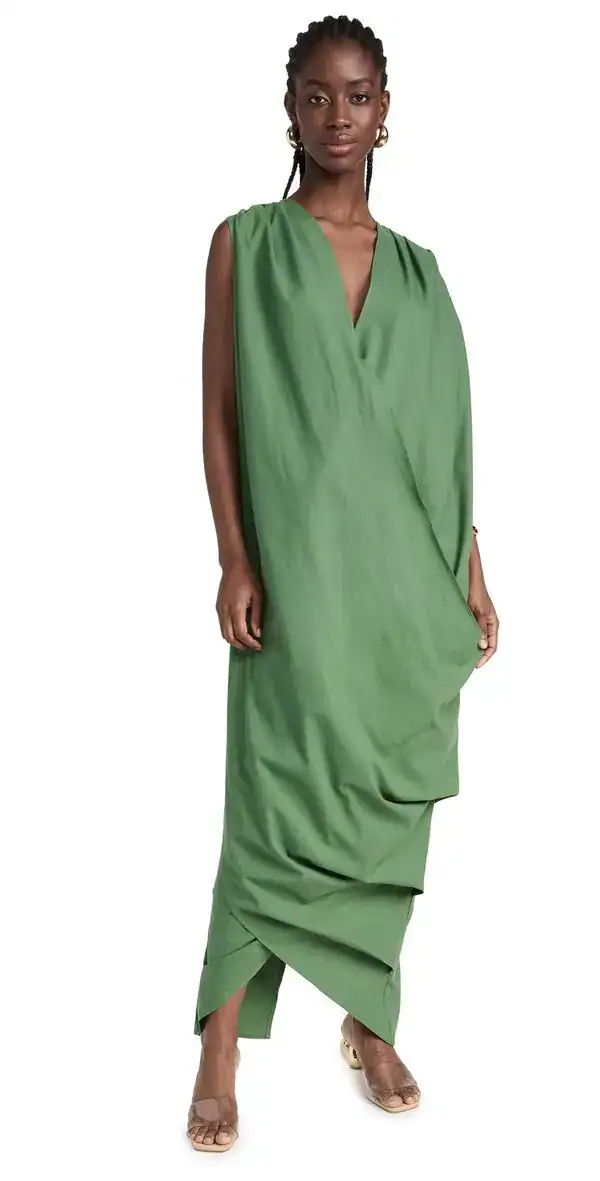 Andrea Iyamah Sayo Kaftan Dress In Forest - 75% Off | Editorialist