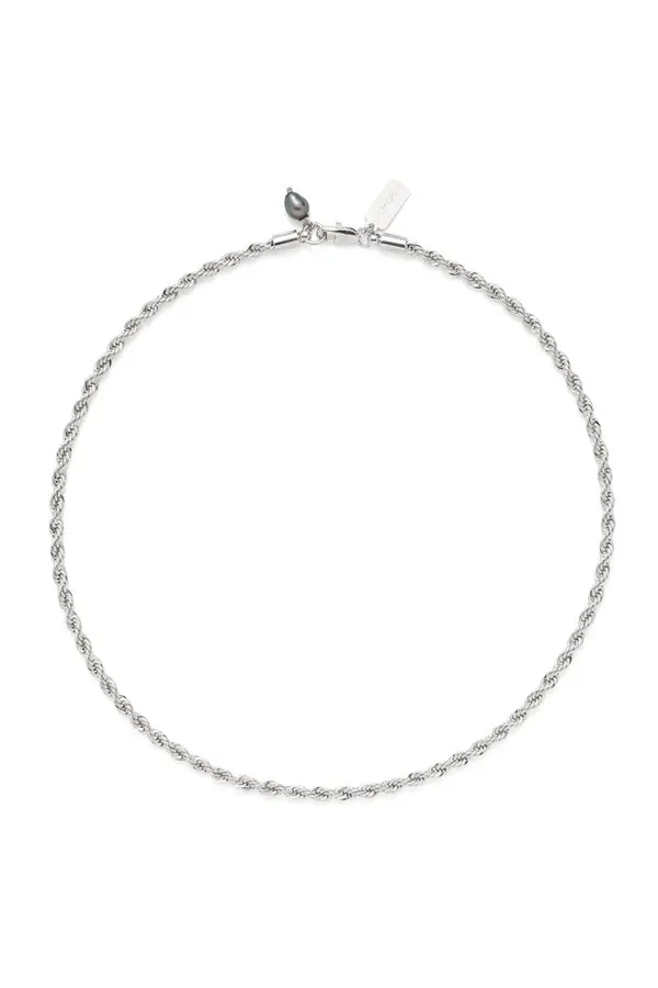 Lady Grey Rope Chain Necklace - Silver