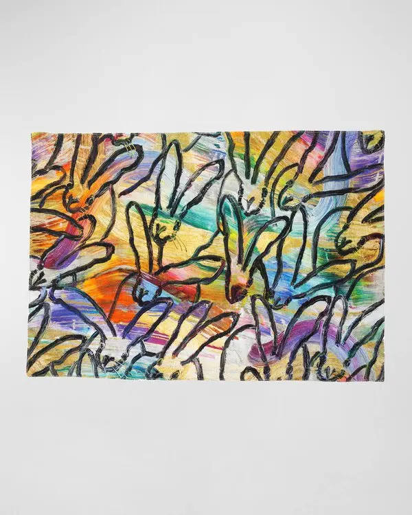 HUNT SLONEM Wonderland Printed Linen Placemat - Multi