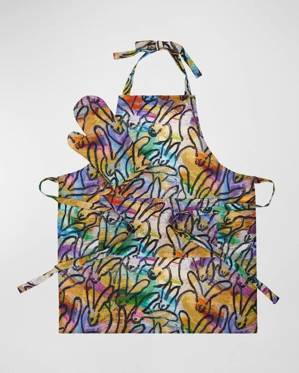 HUNT SLONEM Wonderland Print Apron & Oven Mitt Collection - Multi