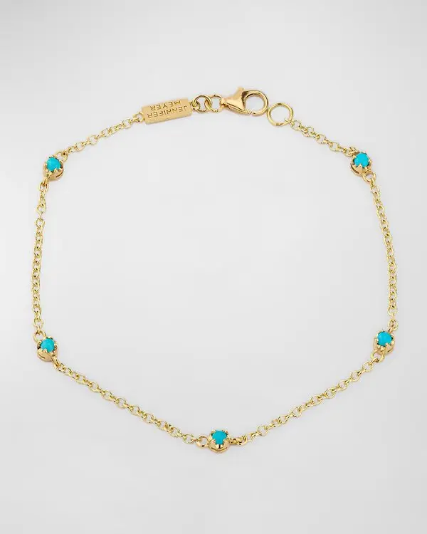JENNIFER MEYER 18k Yellow Gold Turquoise Bracelet