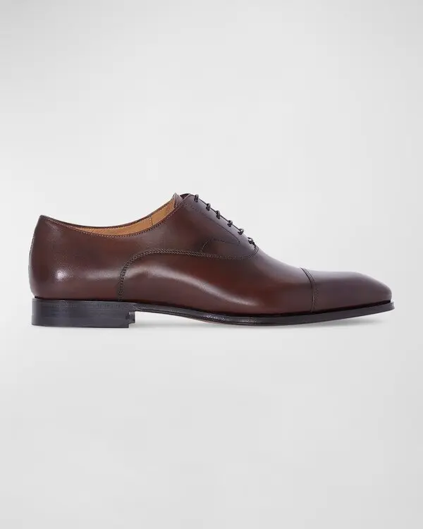 PAUL STUART Hark Leather Oxfords - Brown