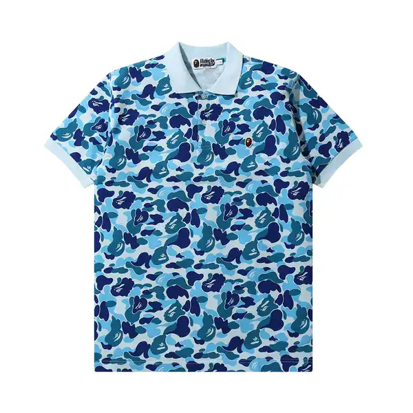 A Bathing Ape Abc Camo One Point Polo - Blue | Editorialist