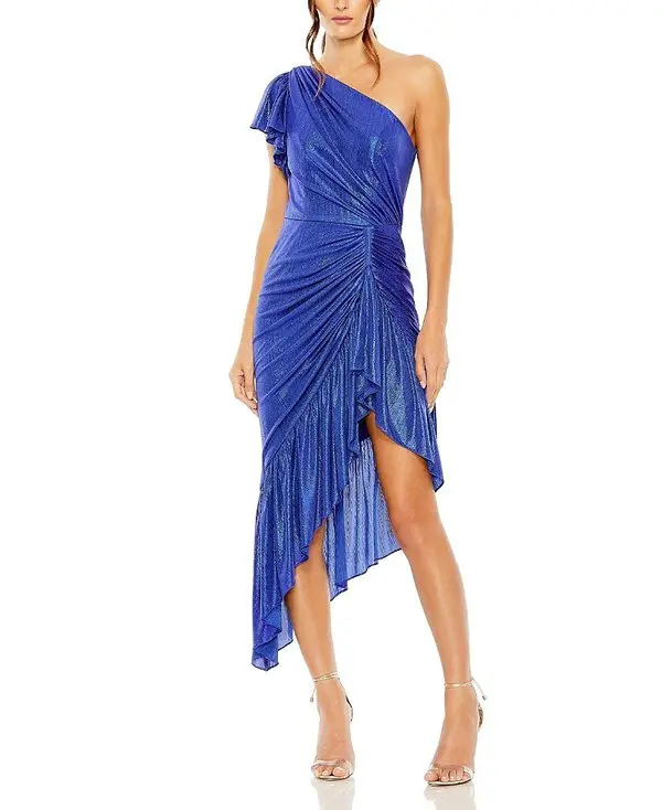 Mac Duggal Ieena One-shoulder High-low Dress - Cobalt