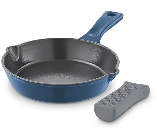 ZAKARIAN BY DASH 8' Cast Iron Skillet W/ Silicone Handle