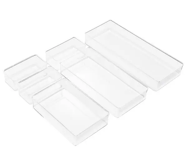 SORBUS Clear Office Drawer Organizer 6-piece Se T