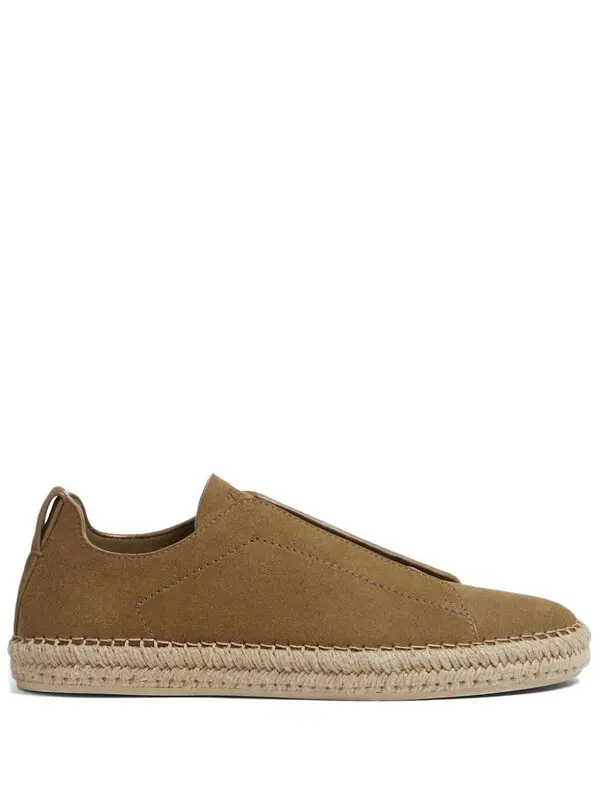 Zegna Triple Stitch Suede Espadrilles - Neutrals