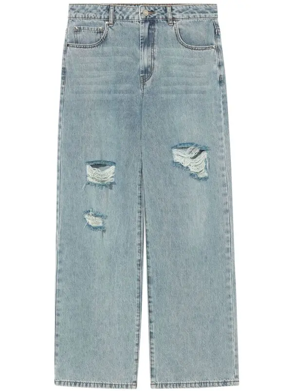 B+AB Distressed-effect Mid-rise Jeans