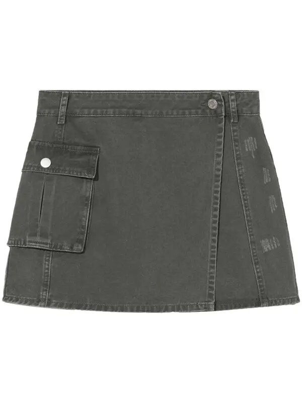B+AB Distressed Denim Shorts - Grey