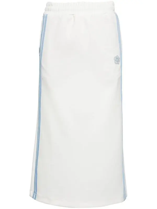 CHOCOOLATE Floral-appliqué Track Skirt - White