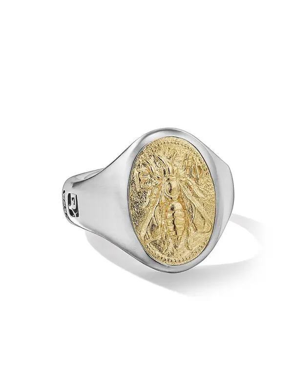 David Yurman Petrvs Bee Signet Ring In Sterling - Silver | Editorialist