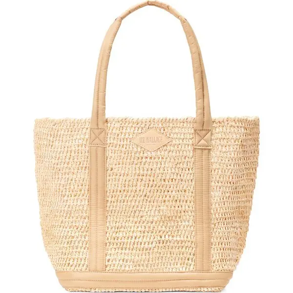Mz Wallace Medium Raffia Tote - Camel