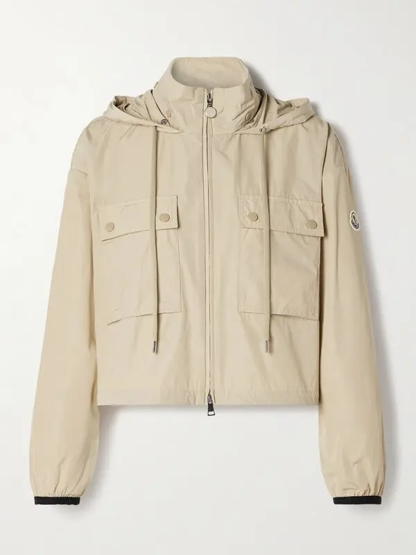 Moncler Leda Coated-poplin Jacket - Neutrals
