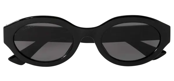 Gucci Oval-frame Acetate Sunglasses - Black