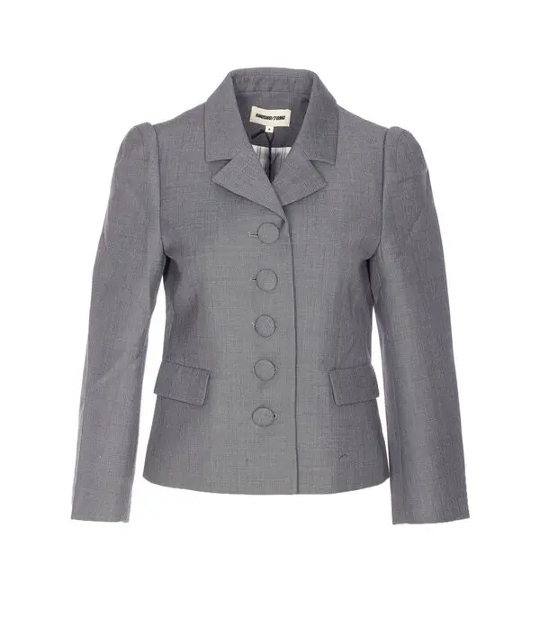 SHUSHU TONG Lapel Short Jacket - Grey