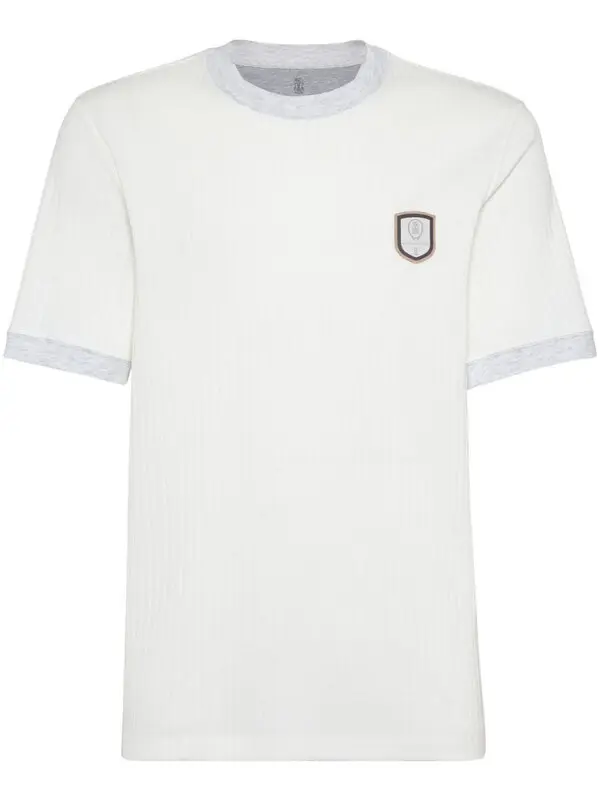 Brunello Cucinelli Appliqué-detail Ribbed T-shirt