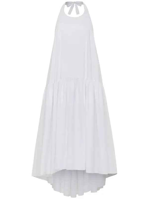 AZLEE Winston Poplin Midi Dress - White