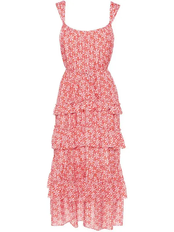 Diane Von Furstenberg Floral-print Midi Dress - Red