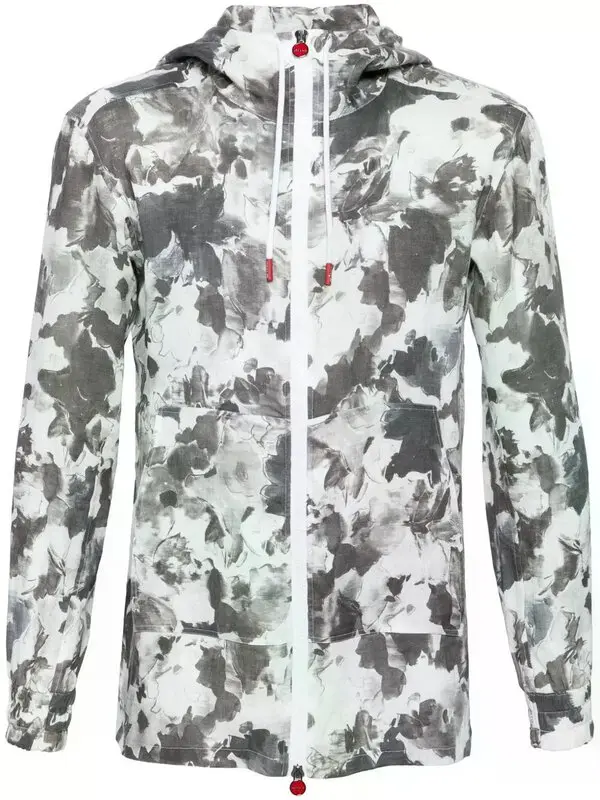 Kiton Abstract-print Linen Jacket