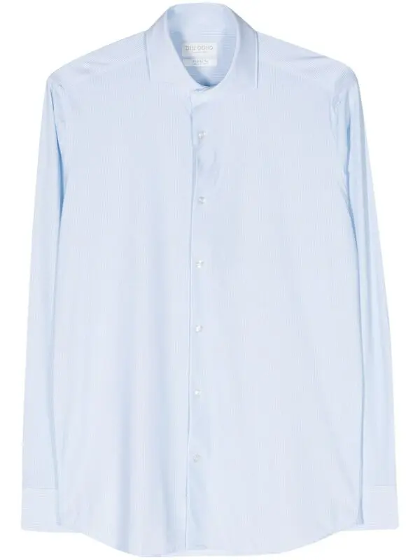 DELL'OGLIO Geometric-pattern Classic-collar Shirt