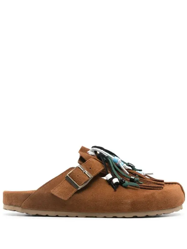 SCAROSSO Geo Suede Sandals - Brown
