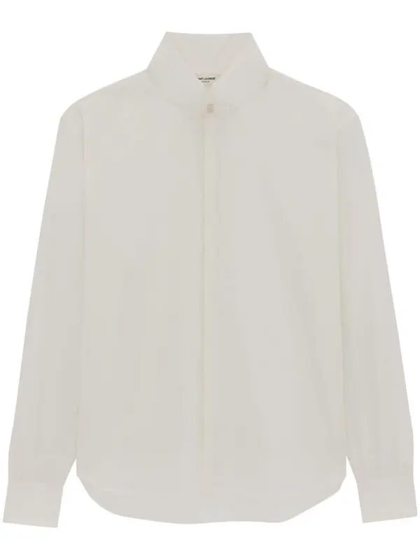 Saint Laurent Classic-collar Cotton Shirt - Neutrals