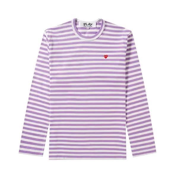 Play Comme Des Garcon Striped Long-sleeve T-shirt - Purple