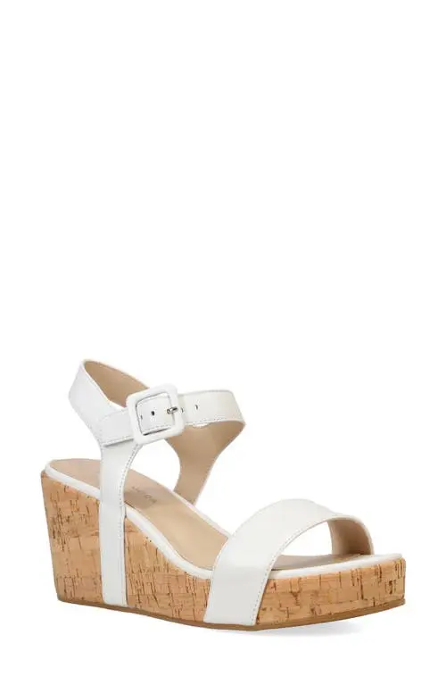 Pelle Moda Wiltz Platform Wedge Sandals - White