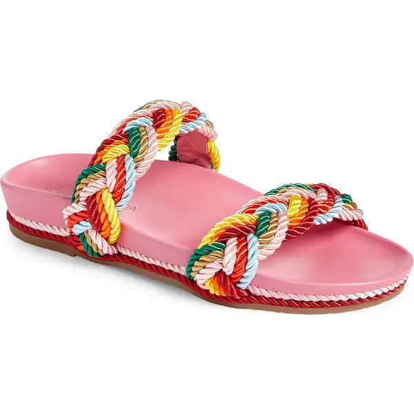 Yosi Samra Michelle Double Strap Slide Sandal - Pink Multi