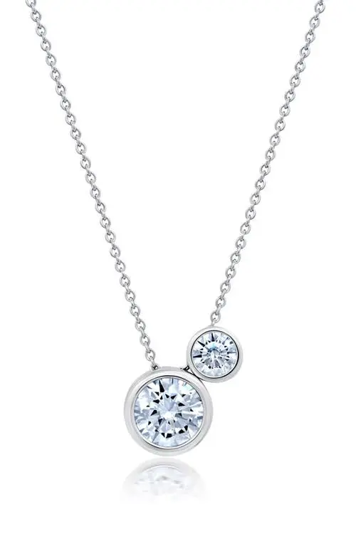 CRISLU Cubic Zirconia Two-stone Pendant Necklace