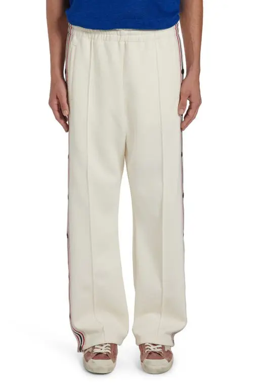 Golden Goose Side Stripe Snap Track Pants - Papyrus/dark Blue
