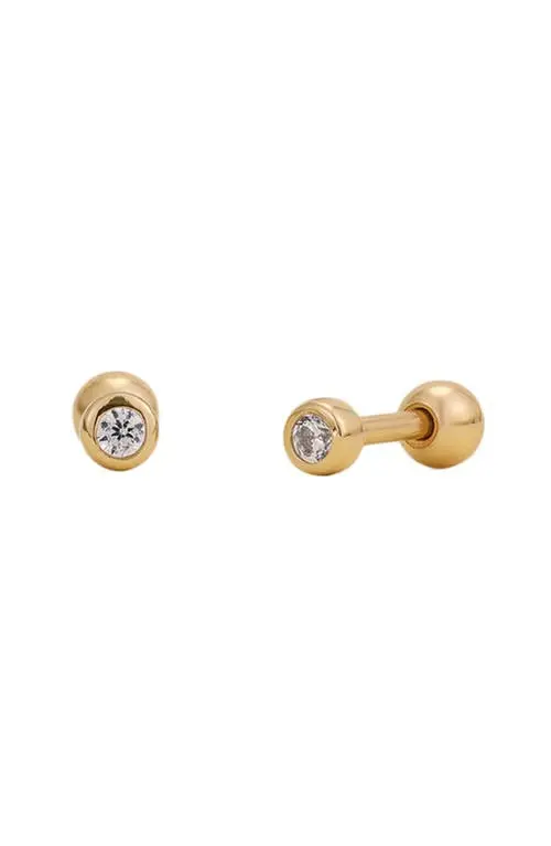 MADE BY MARY Live In Bezel Cubic Zirconia Stud Earrings
