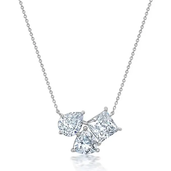 CRISLU Cubic Zirconia Cluster Pendant Necklace