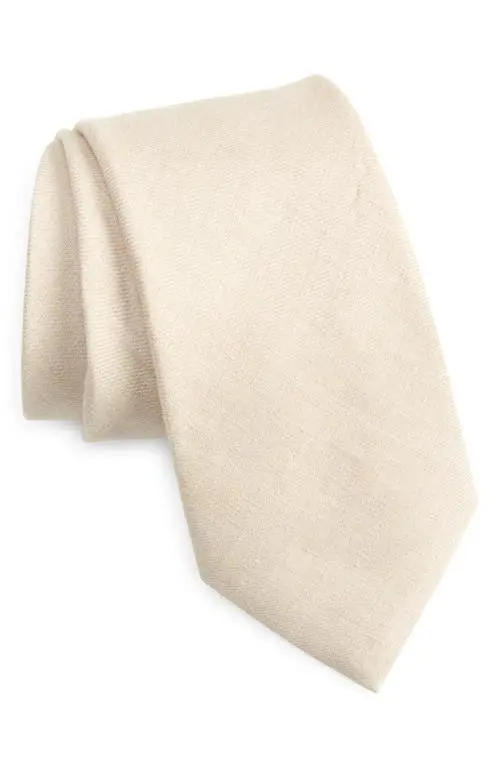 Zegna Oasi Linen Neck Tie - Beige