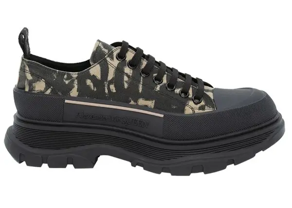 Alexander McQueen Graffiti Tread Slick Sneakers - Beige/black