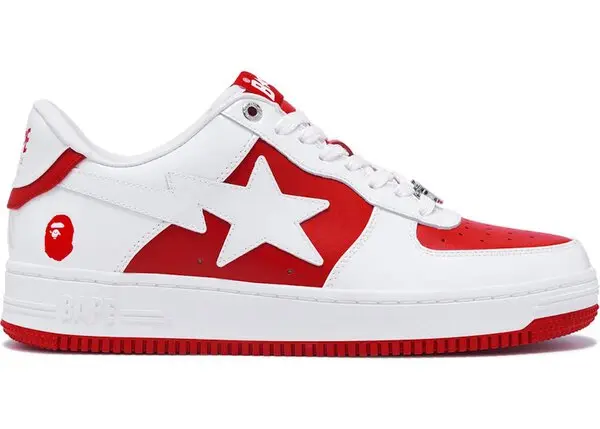 BAPE A Bathing Ape Sta Low #6in - Red/white