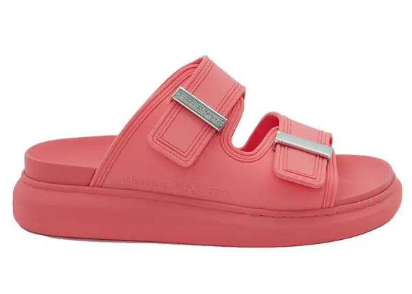 Alexander McQueen Hybrid Buckled Rubber Sandals - Coral