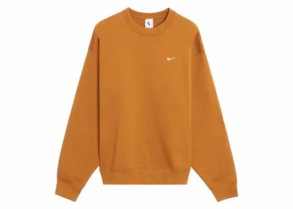Nike Solo Swoosh Fleece Crewneck Sweatshirt - Desert Ocre/white