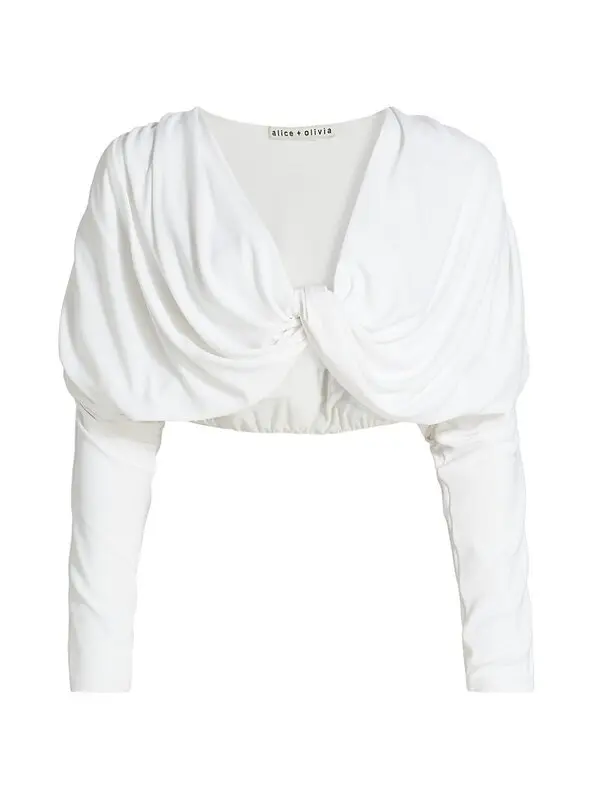 Alice + Olivia Elda Draped Crop Top