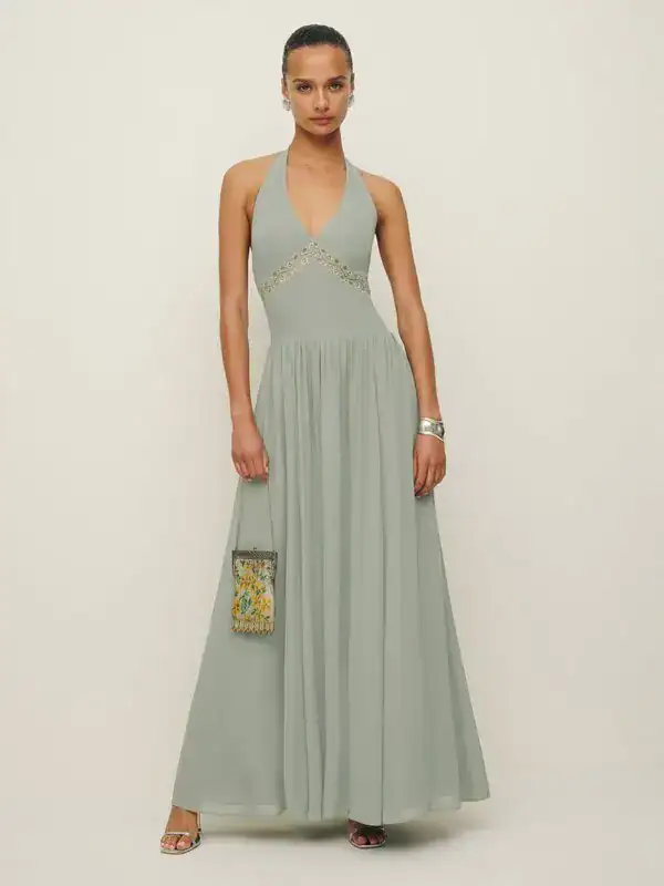 Reformation Amaris Maxi Dress In Seafoam - 70% Off | Editorialist